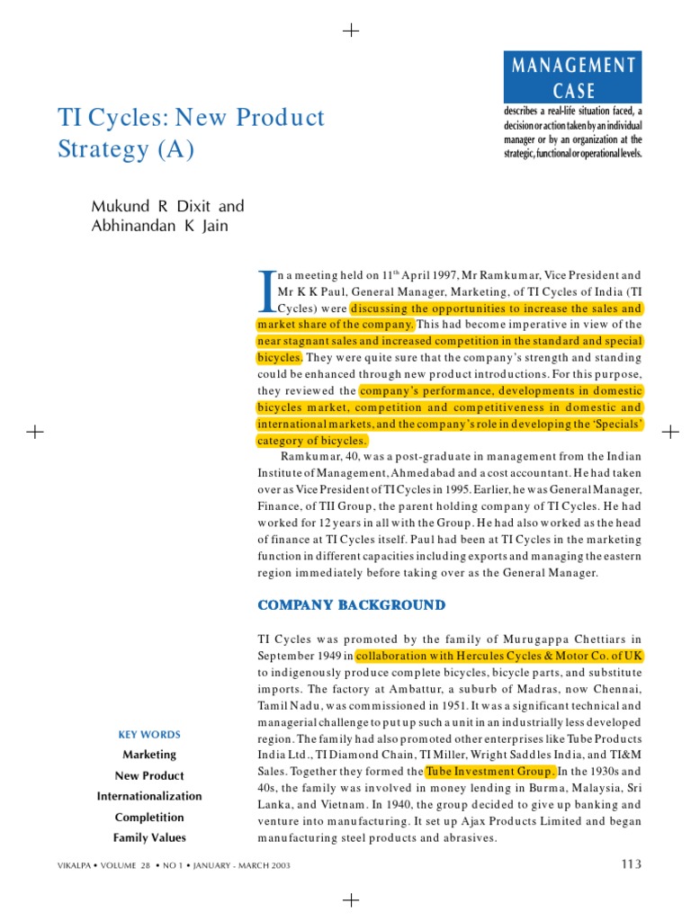 TI Cycles Case Study | Download Free PDF | Exports | Marketing