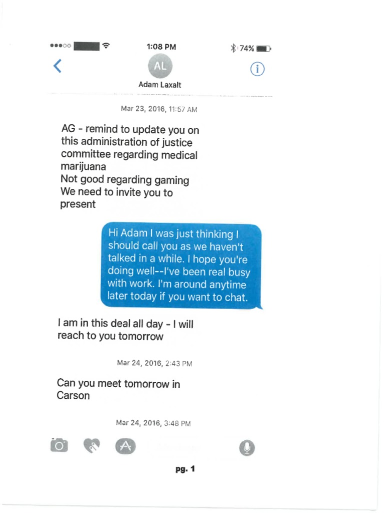 Adam Laxalt/AG Burnett Text Messages | PDF