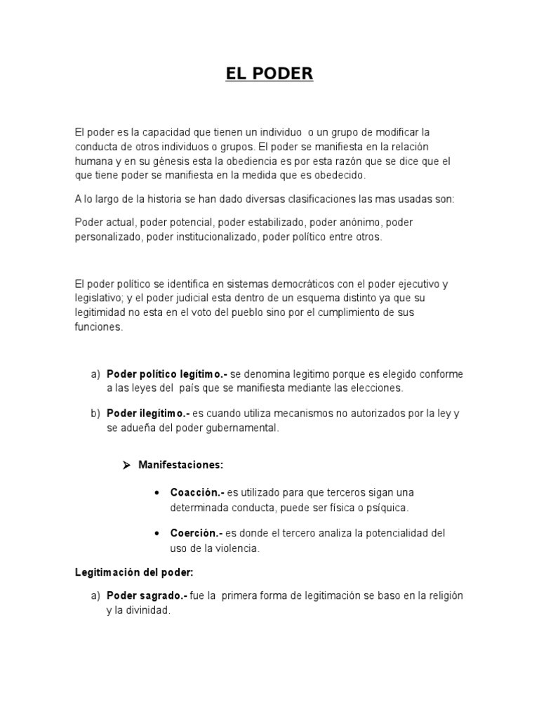 El Poder Pdf Soberanía Estado Política