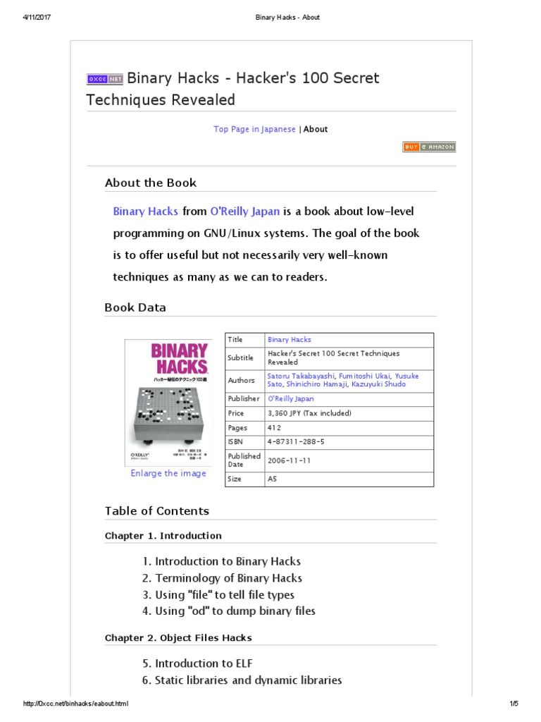 Binary Hacks And Debug Pdf Library Computing C 
