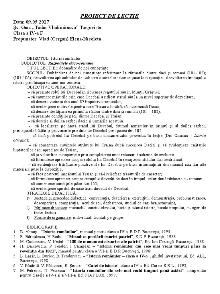 Proiecte Didactice | PDF