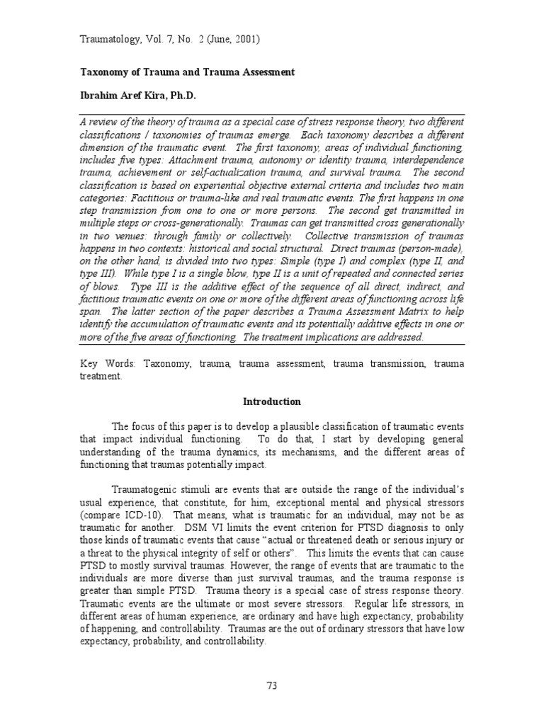 Trauma-Assessment.pdf | Psychological Trauma | Posttraumatic Stress ...