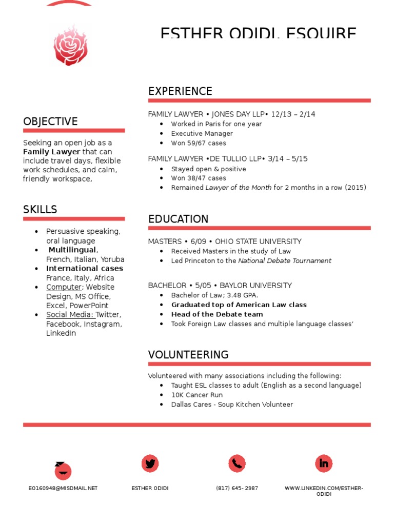 Family Lawyer Resume: Esther Odidi | PDF | Career & Growth | Wellness