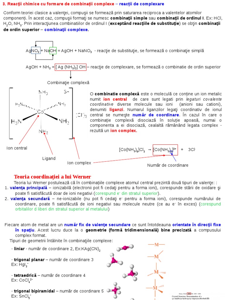 Reactii Cu Formare de Combinatii Complexe