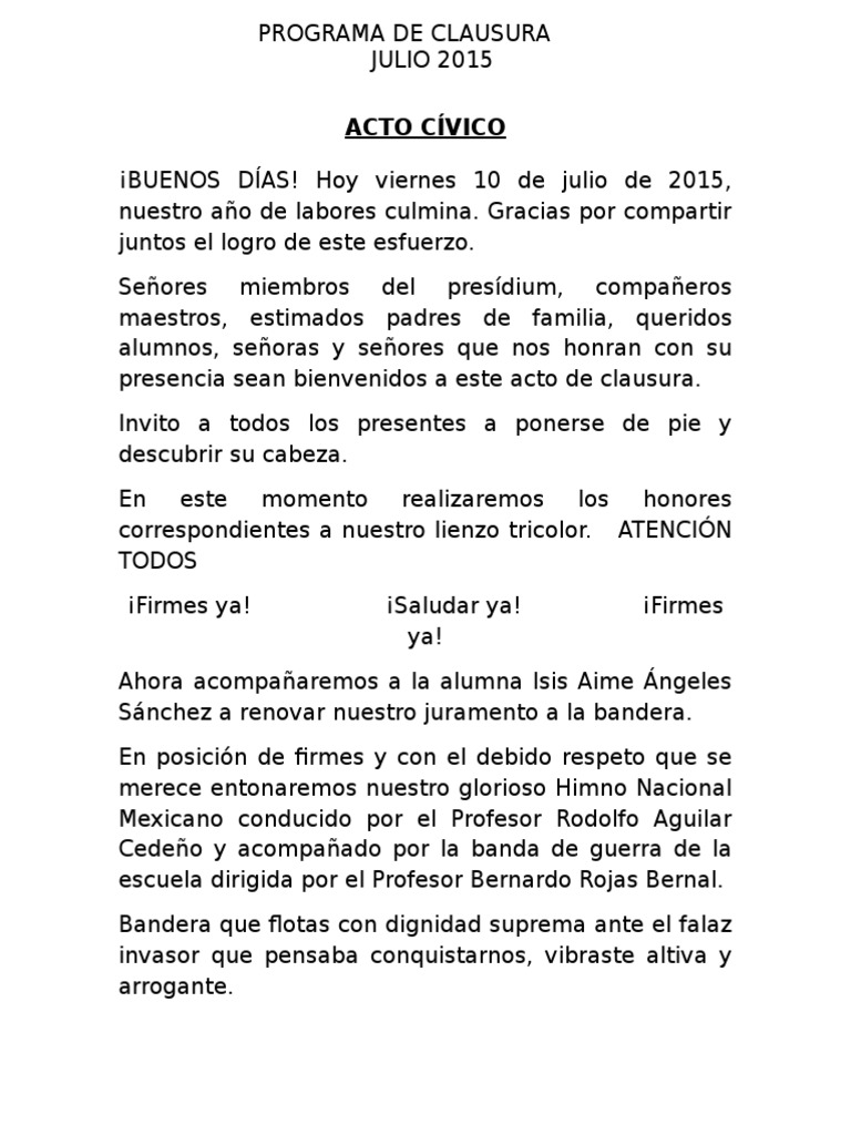 Programa de Clausura | PDF