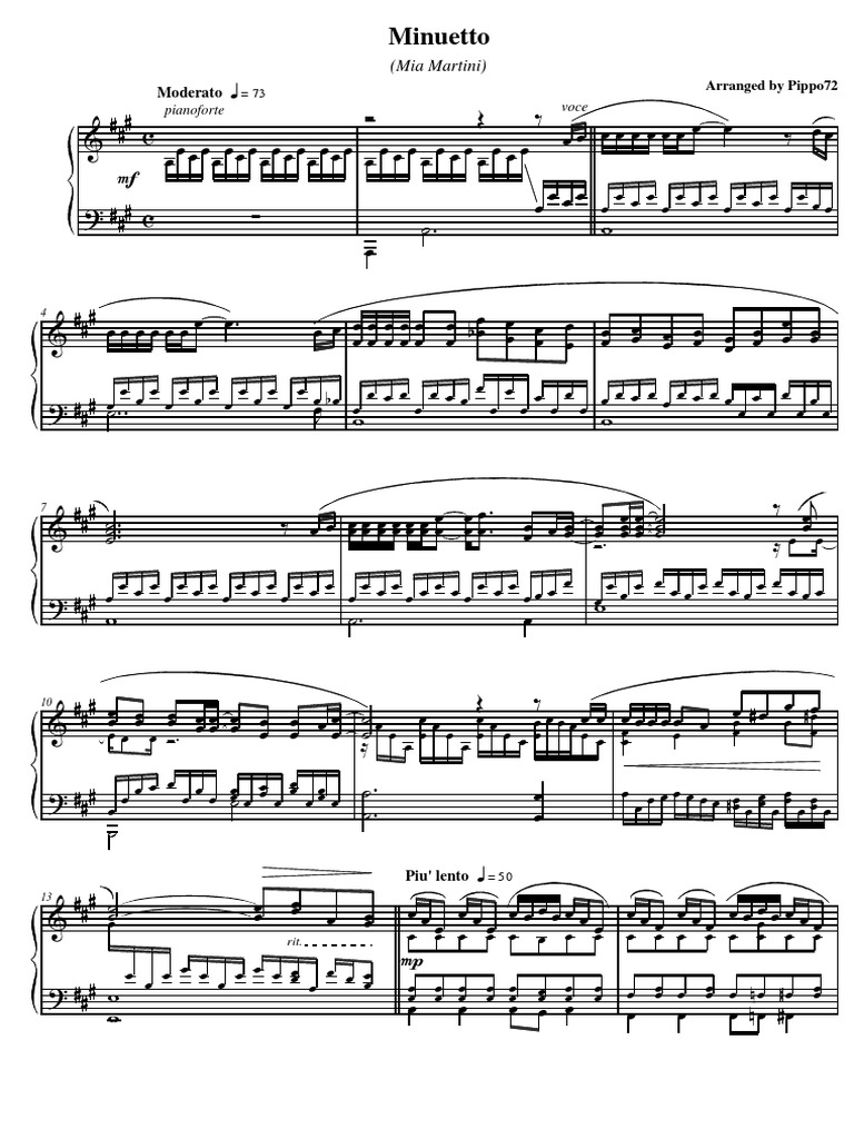 Minuetto (Mia Martini) | PDF