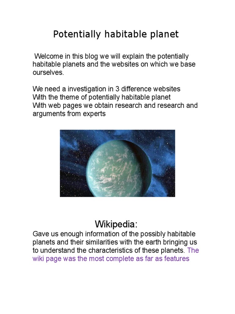 Exploring Potentially Habitable Planets | PDF | Social Science ...