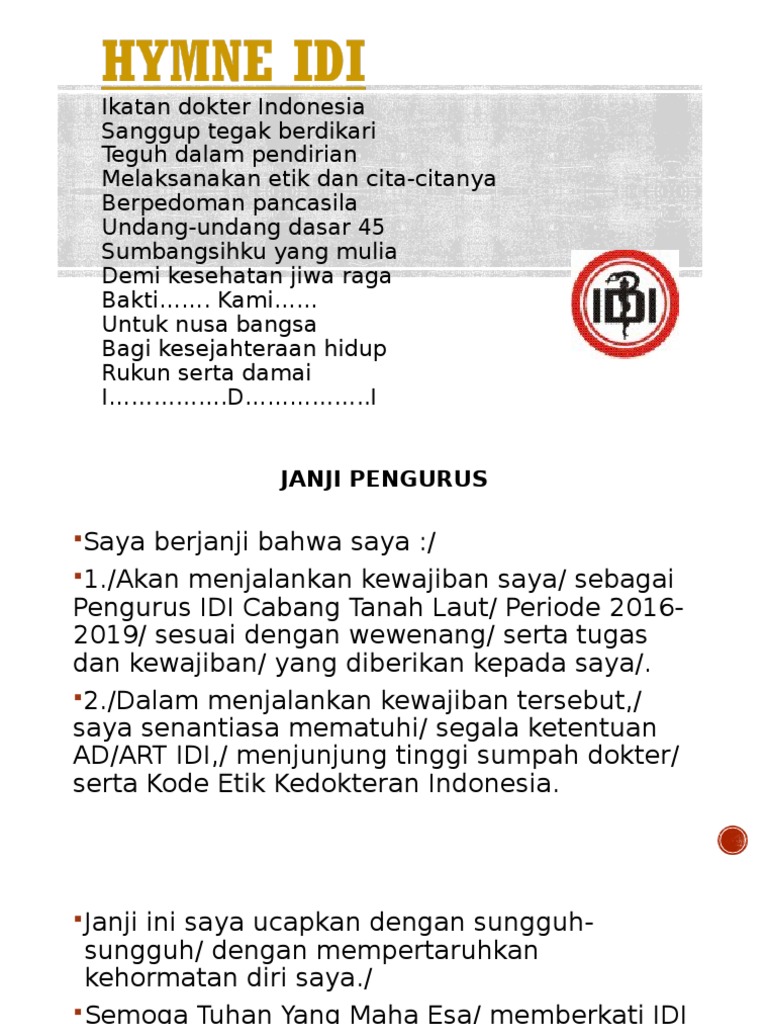 Teks Hymne IDI | PDF