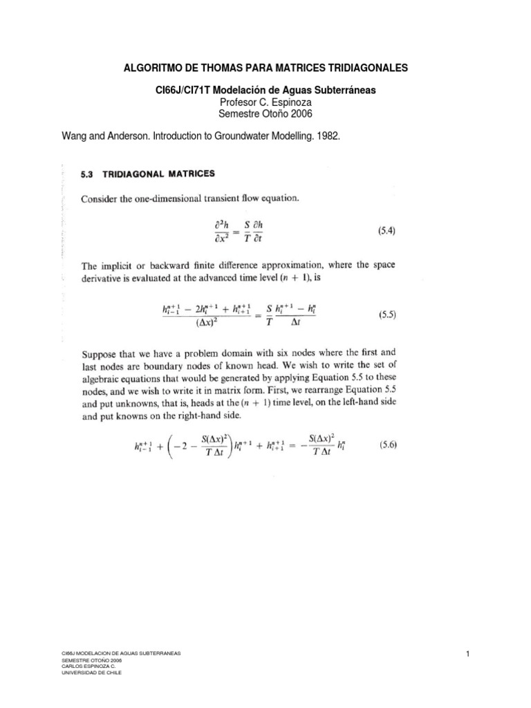 Algoritmo de Thomas PDF | PDF