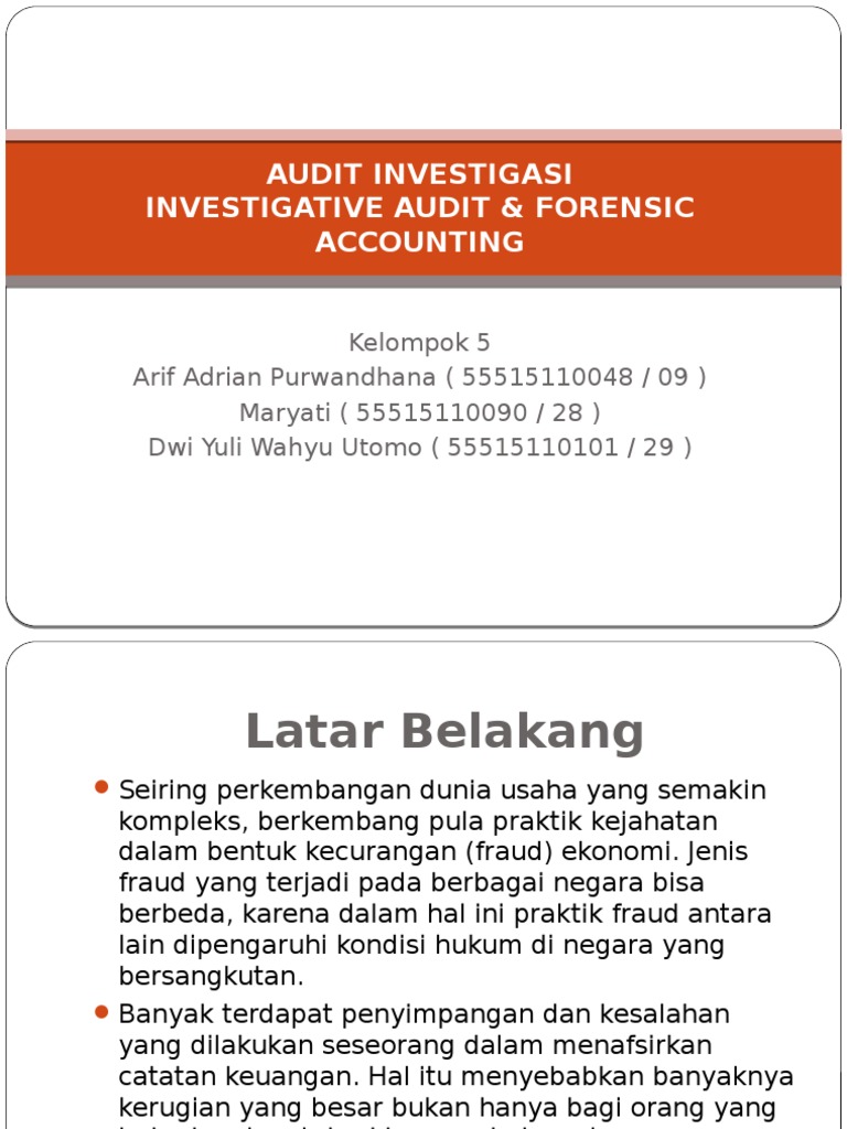 Audit Investigasi | PDF