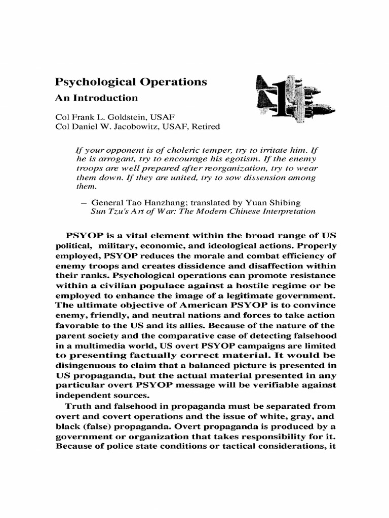 Psychological Operations-An Introduction | PDF | Propaganda | Military