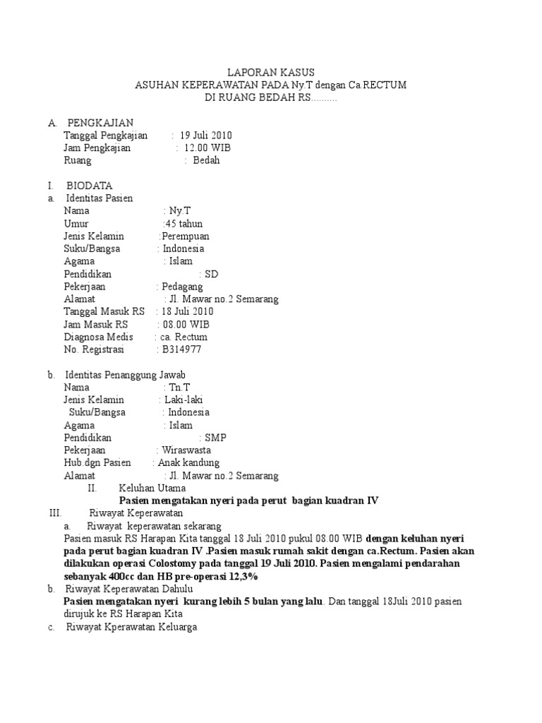 Laporan Kasus CA Recti | PDF