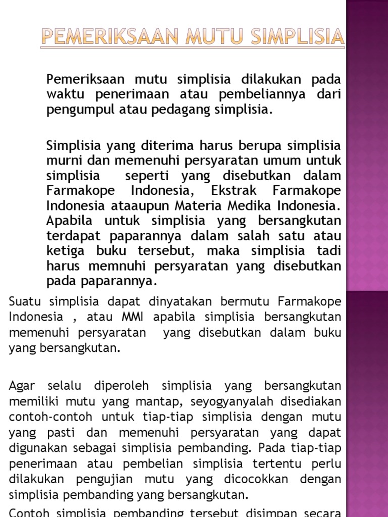 6.pemeriksaan Mutu Simplisia | PDF