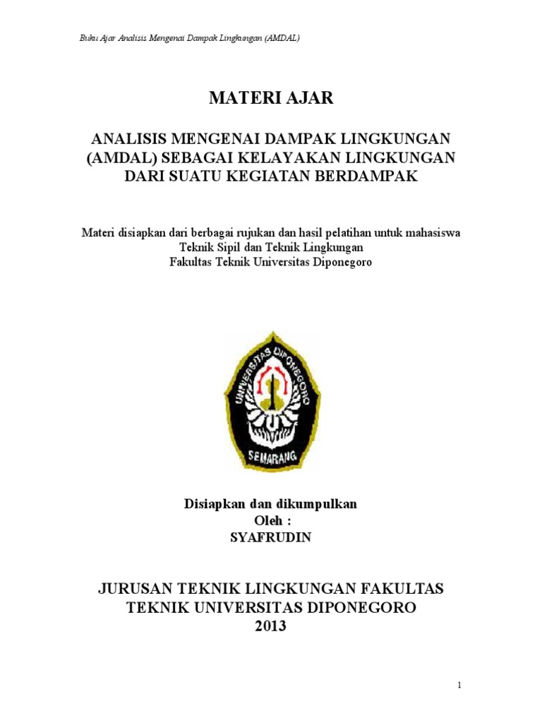 Buku Materi Ajar AMDAL Word | PDF