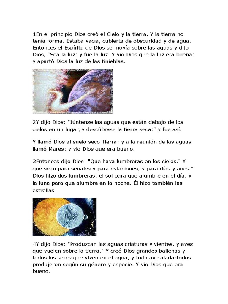1en El Principio Dios Creó El Cielo y La Tierra | PDF | Adán y Eva ...