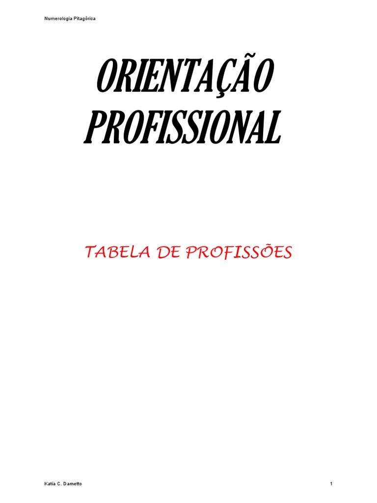 Tabela de Profissões | PDF | Engenharia | Science