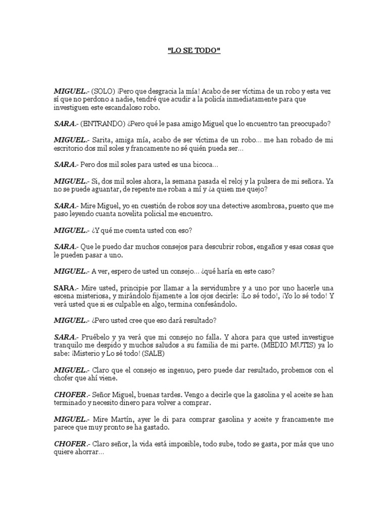 Sketch Comico-Ya Lo Sé Todo | PDF | Ocio