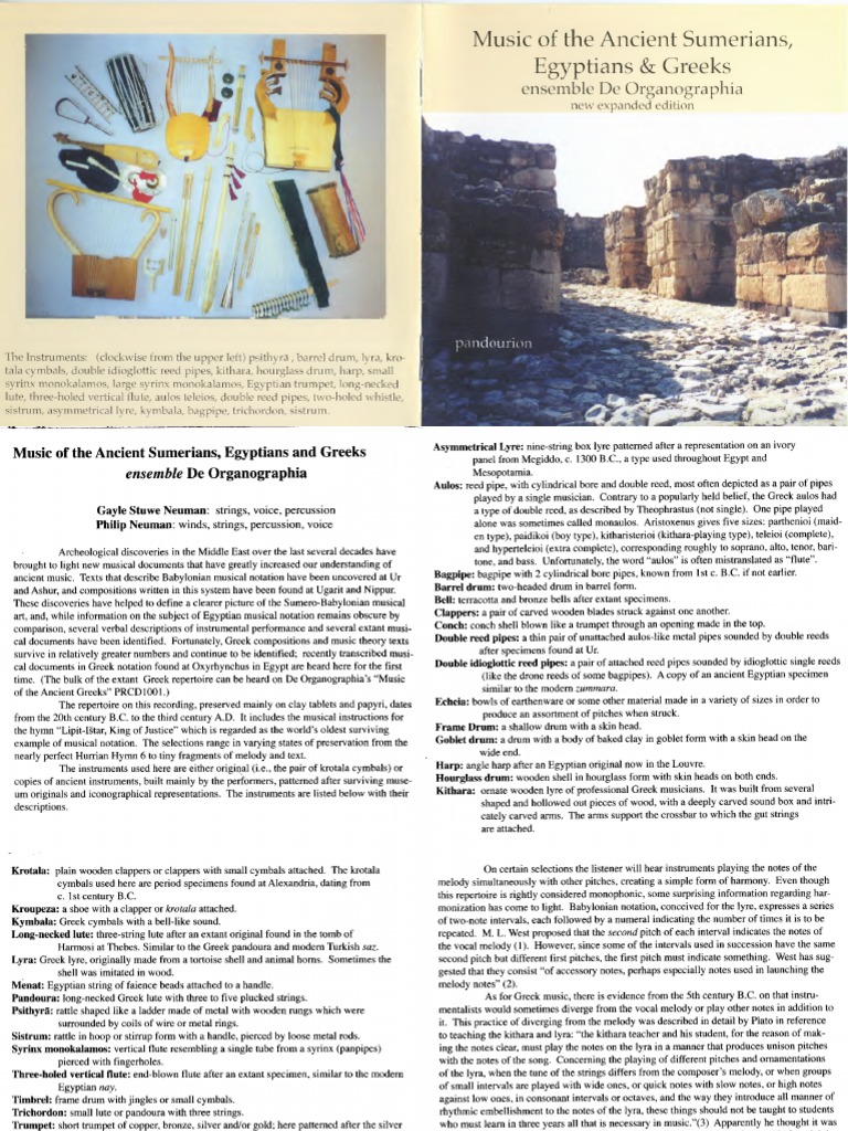 Music of Ancient Sumerians | PDF