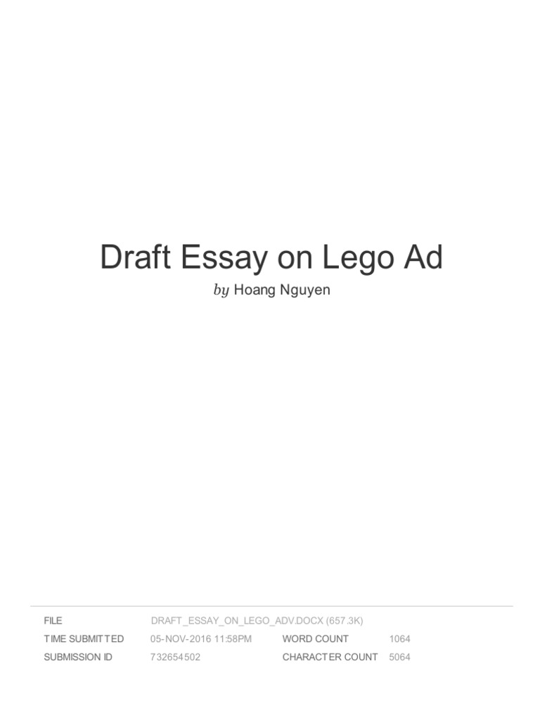 Draft Essay On Lego Ad | PDF | Grammatical Number | Verb