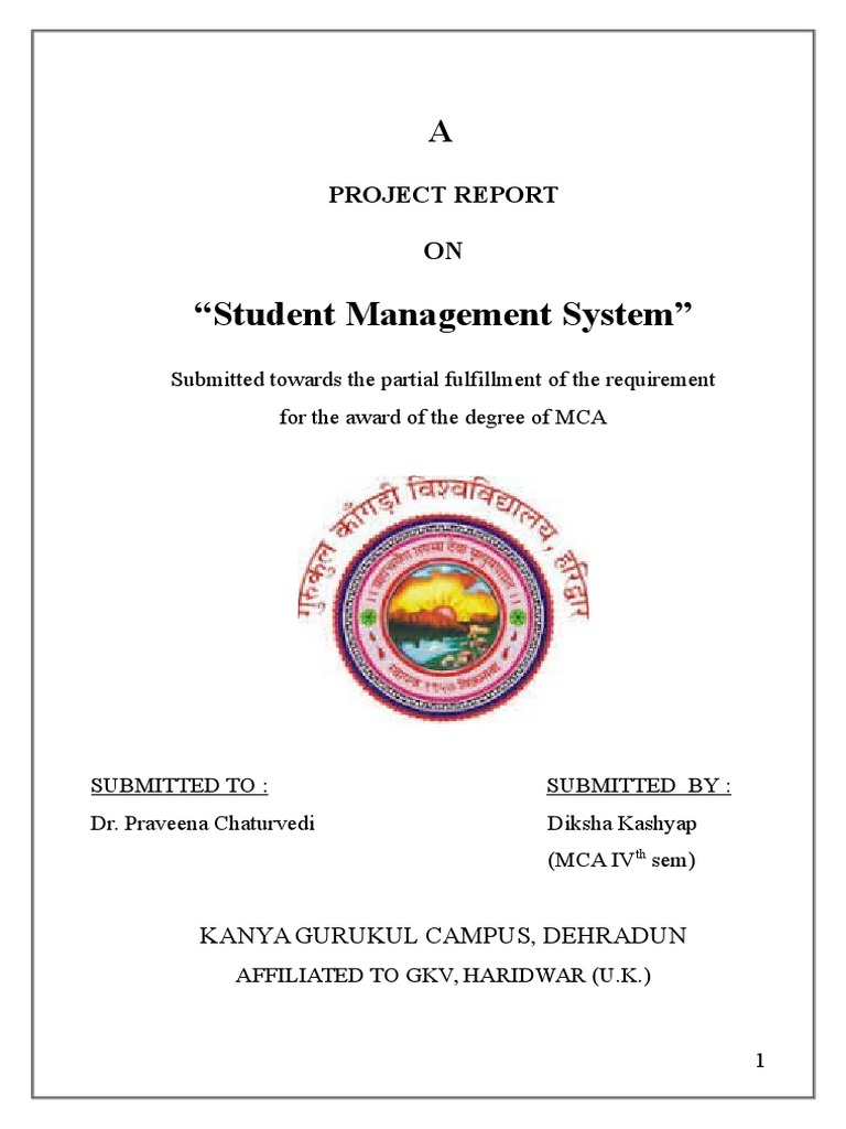 "Student Management System": Project Report | Download Free PDF | Input/Output | Databases