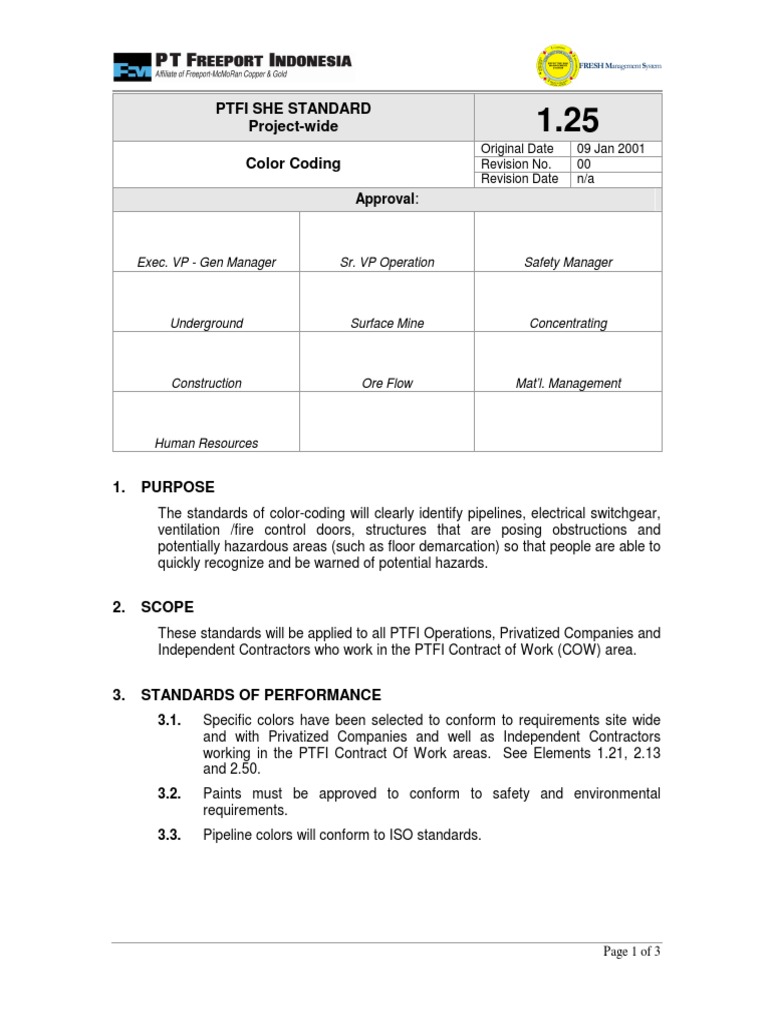Color Coding | PDF | Yellow | Safety