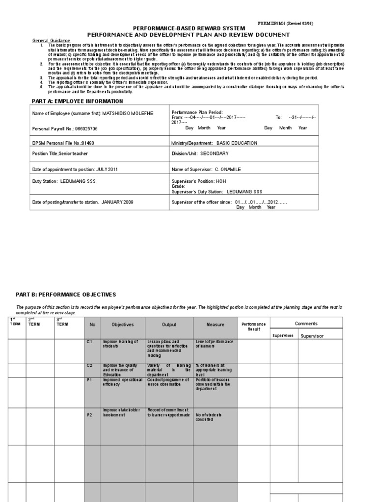 PDP Blank 2 | PDF | Performance Appraisal | Educational Assessment