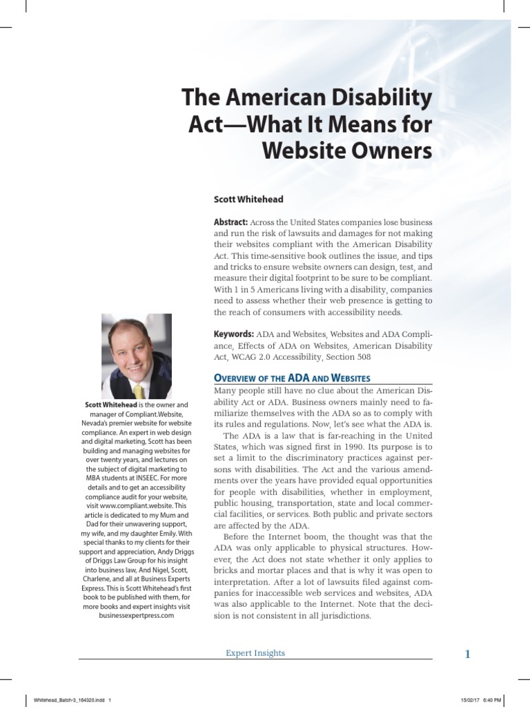 The American Disability Act-What It Means For Website Owners | PDF ...
