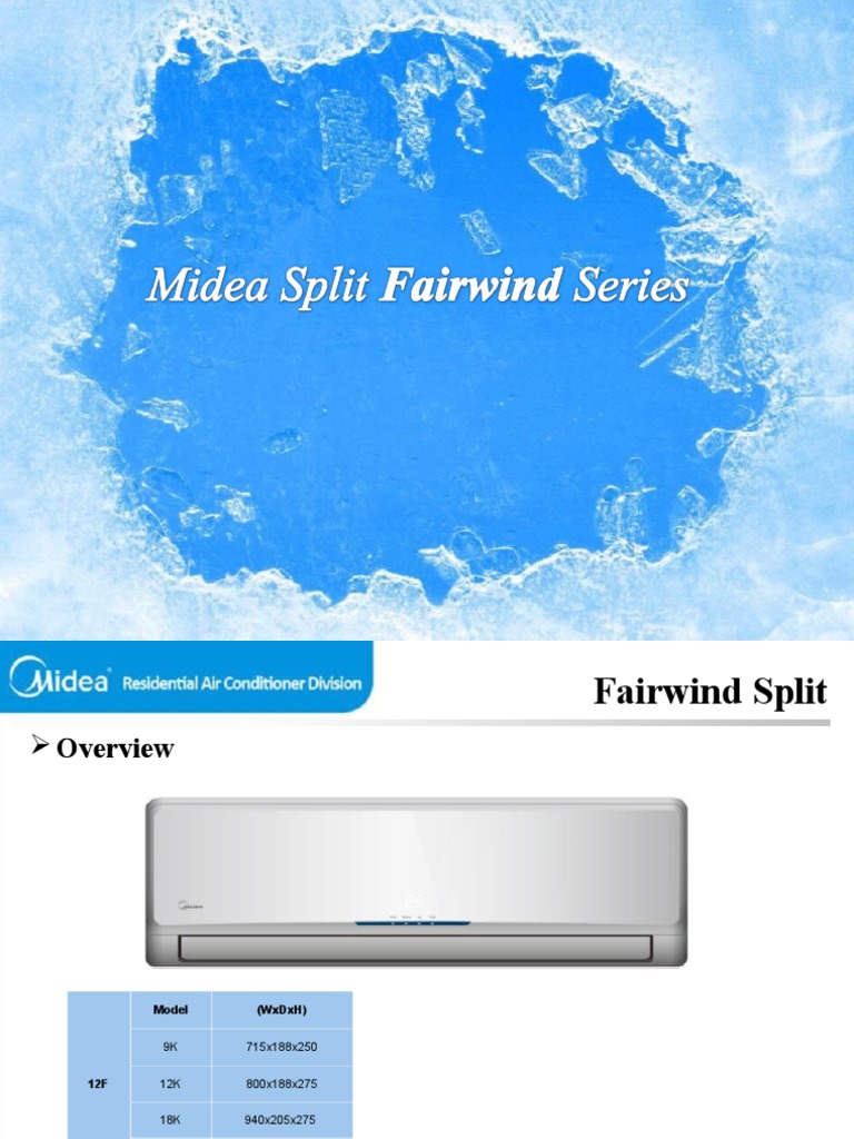 Midea Split Fairwind Series | PDF | Plasma (Physics) | Air Conditioning