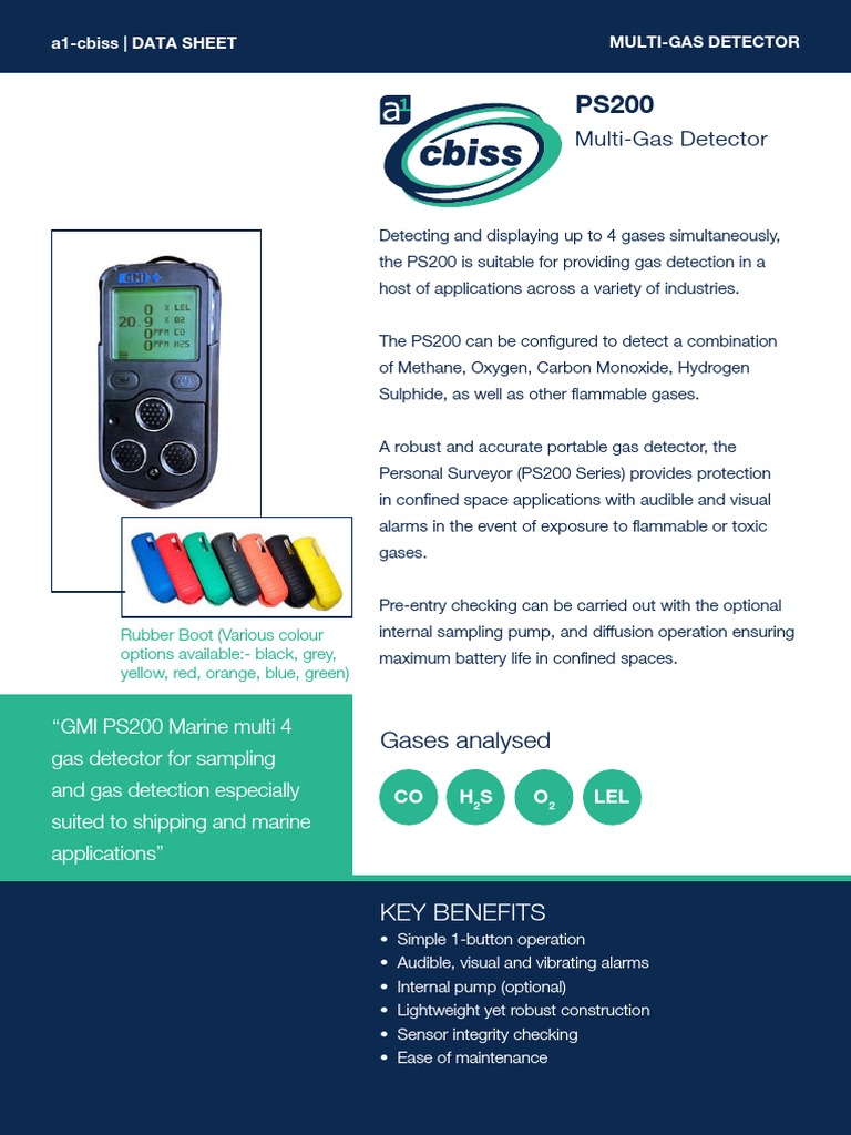Gmi Ps200 Multi Gas Detector Datasheet | PDF | Manufactured Goods | Nature