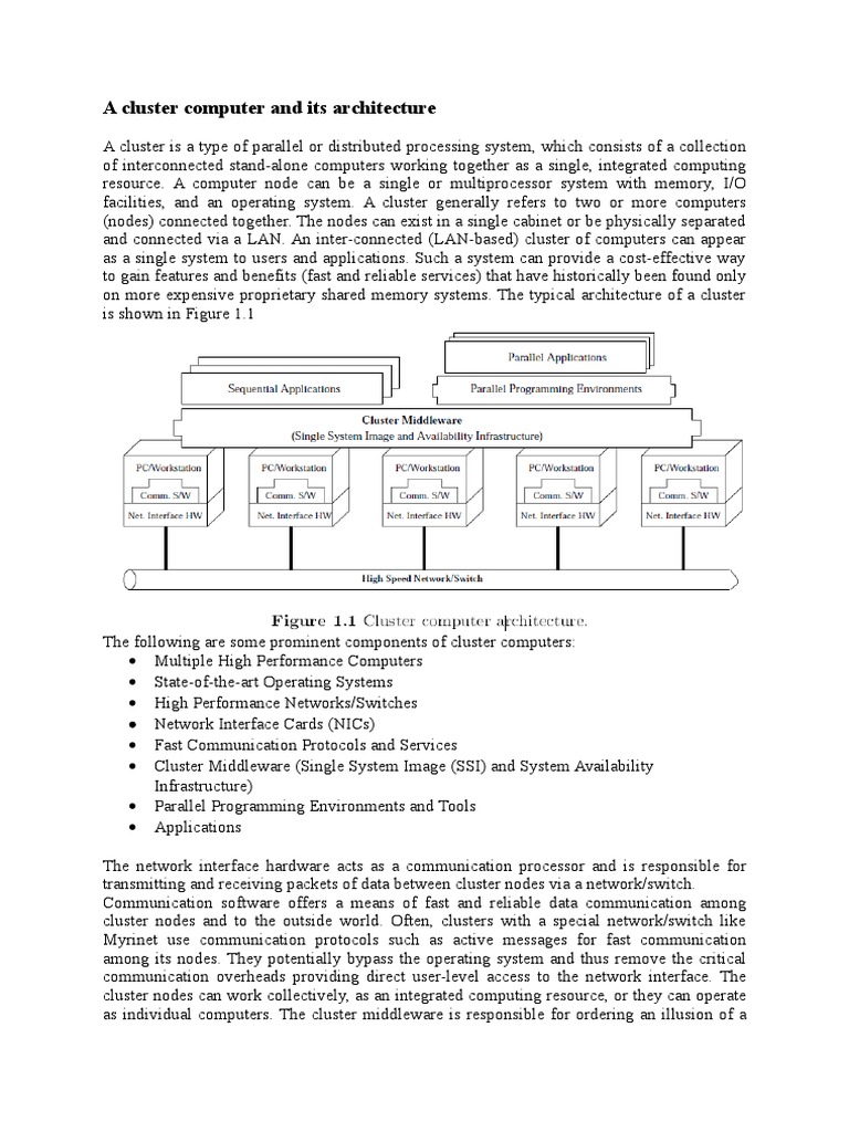 A Cluster Computer and Its Architecture | PDF | Computer Cluster ...