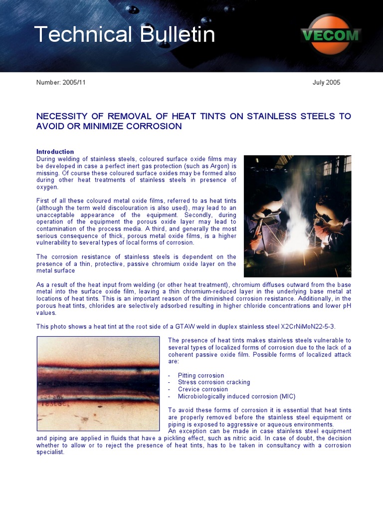Pickling Heat Tint For SS | PDF | Corrosion | Stainless Steel