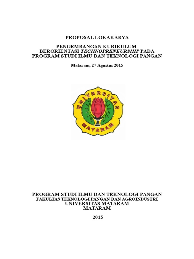 Proposal Lokakarya Kurikulum ITP 2015-FINAL | PDF