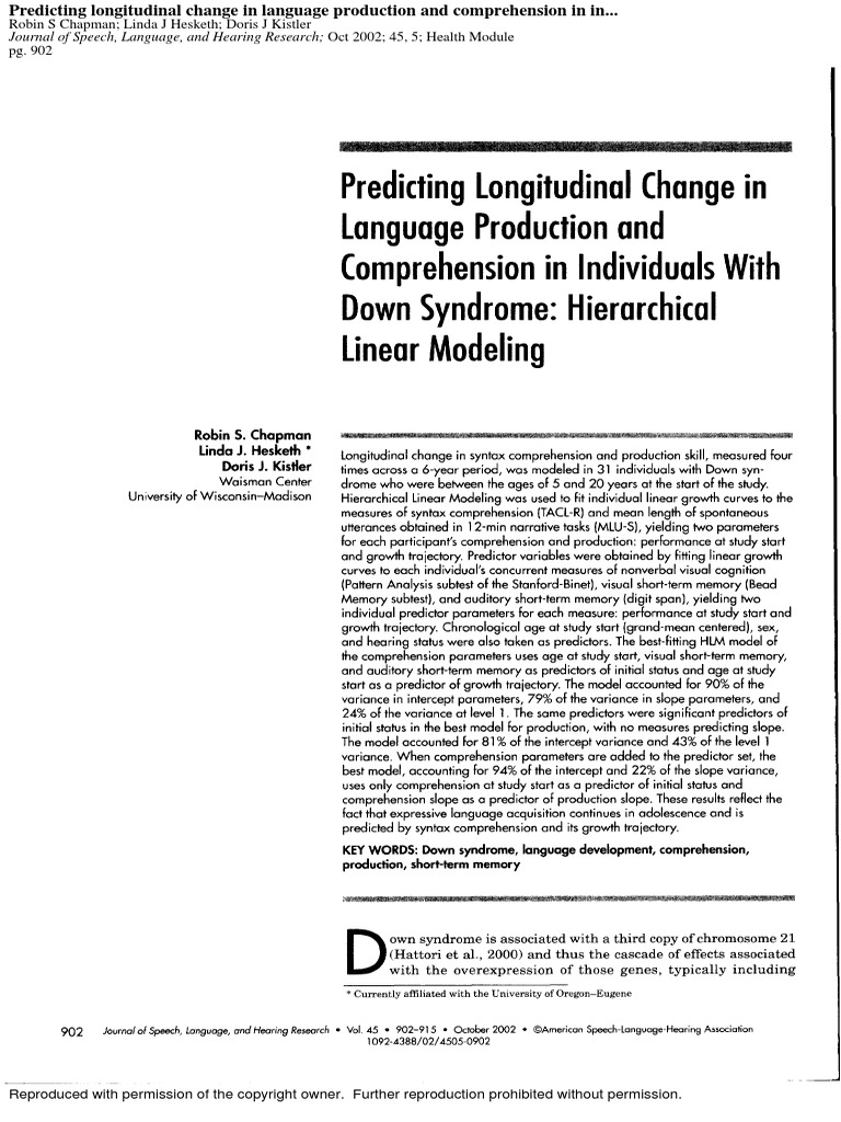 Predicting Longitudinal Change in Language Production and ...