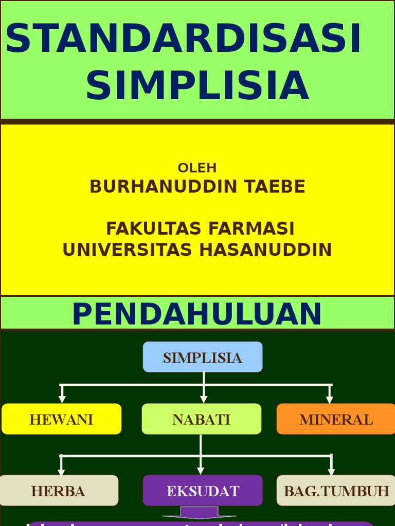 Standardisasi Simplisia Apoteker | PDF | Griya & Taman