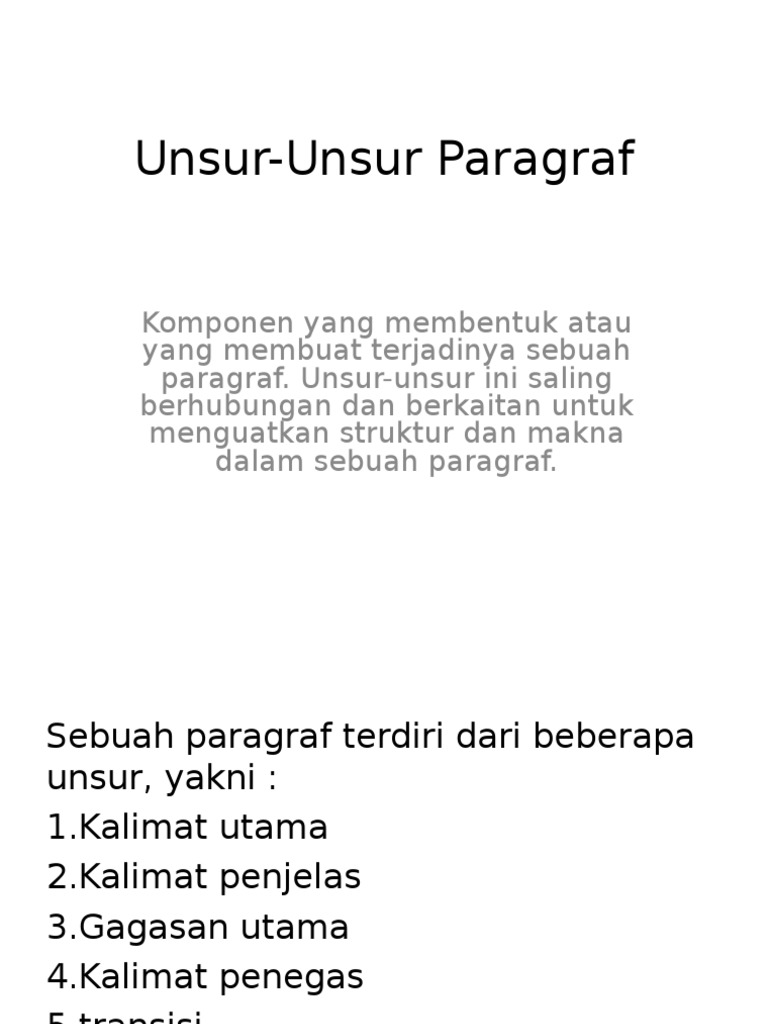 Unsur-Unsur Paragraf | PDF