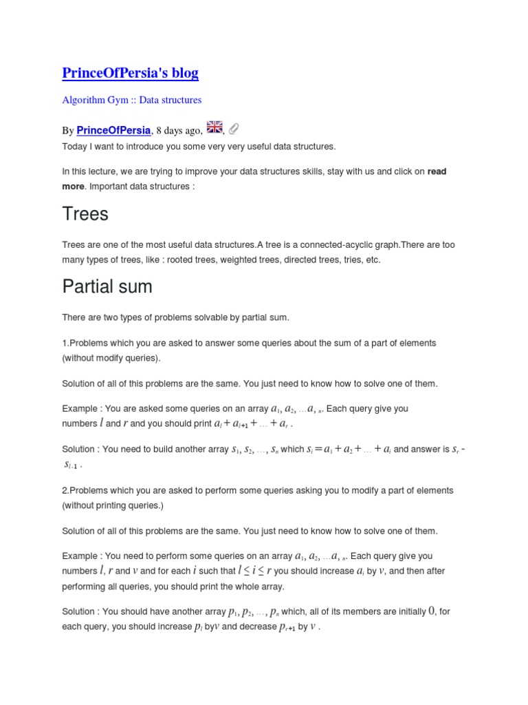 Codeforces Tutorial Pdf Computer Data Theoretical Computer Science