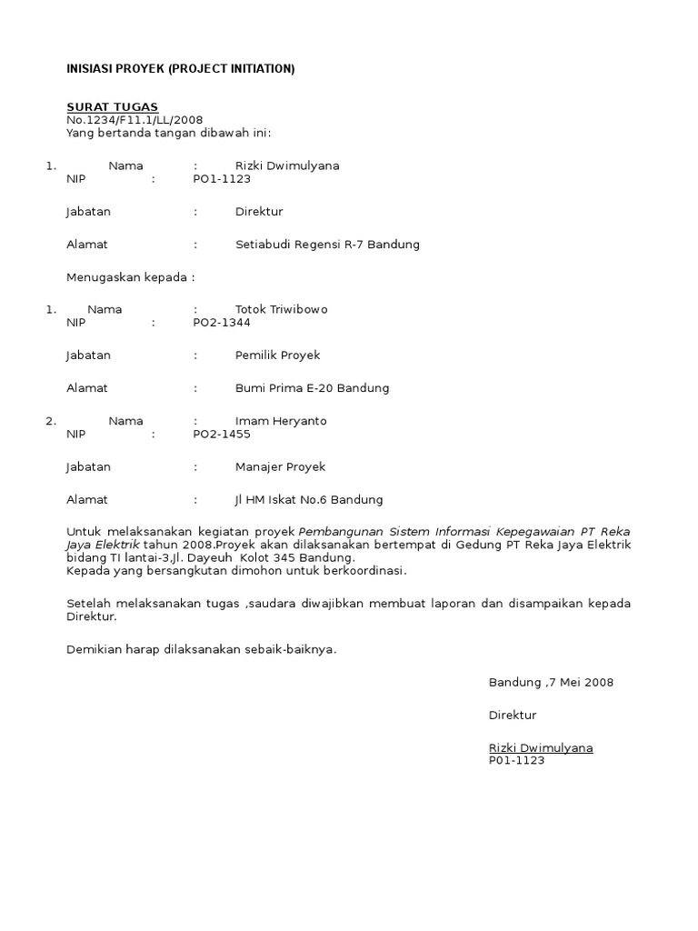 Inisiasi Proyek | PDF