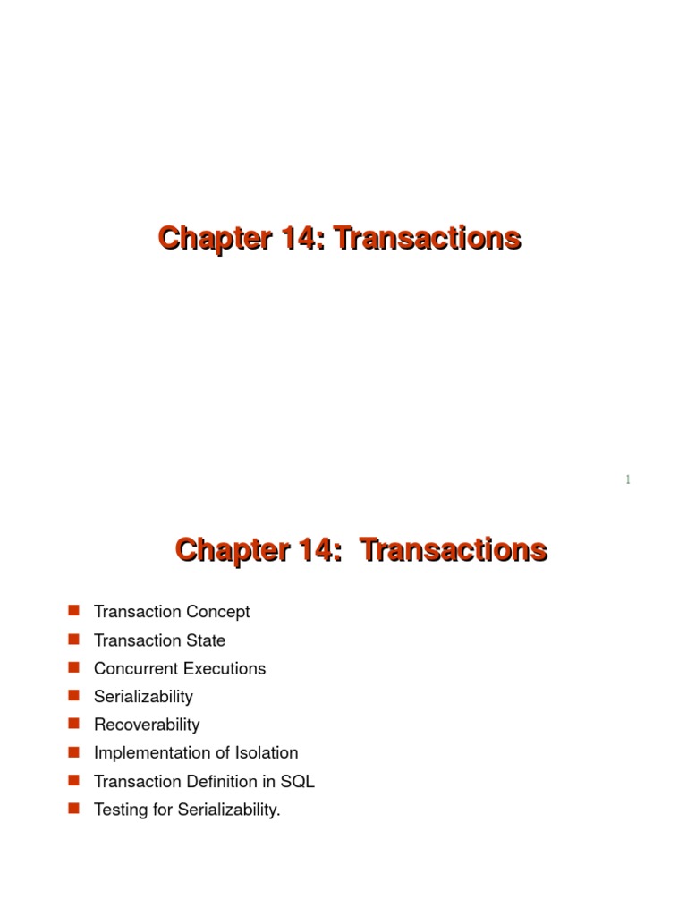 Ch14-Transaction Management | PDF | Database Transaction | Distributed Computing