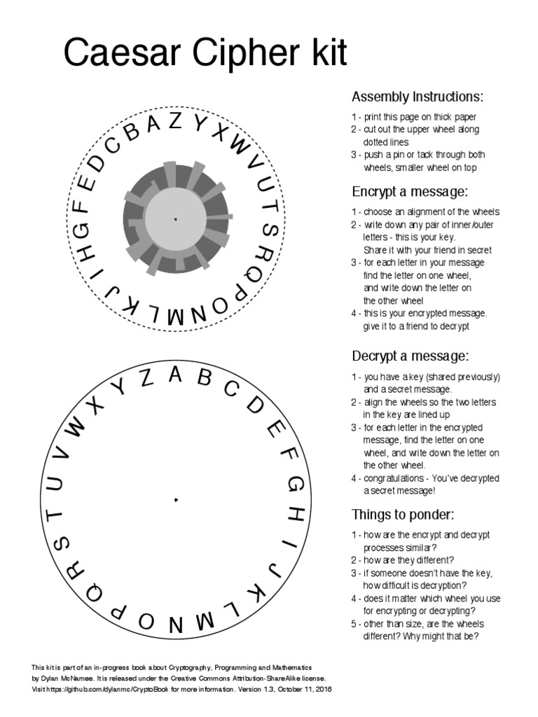 Cipher Wheel | Cryptography | Applied Mathematics