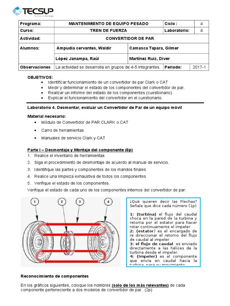 INFORME LAB04 TF Convertidor de Par | PDF | Esfuerzo de torsión ...