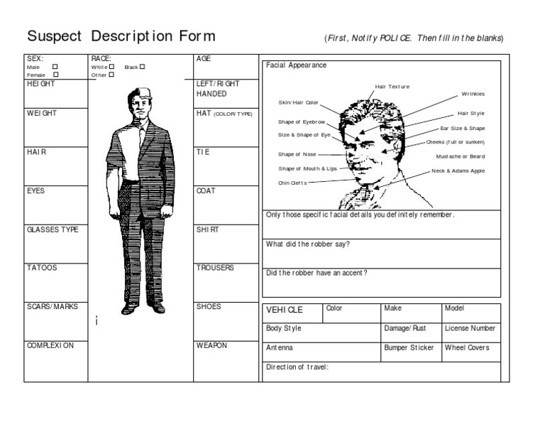 Suspect Description Form | PDF