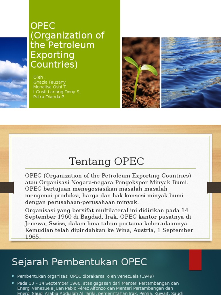 Sejarah dan Tujuan OPEC: Pengaruh Global | PDF