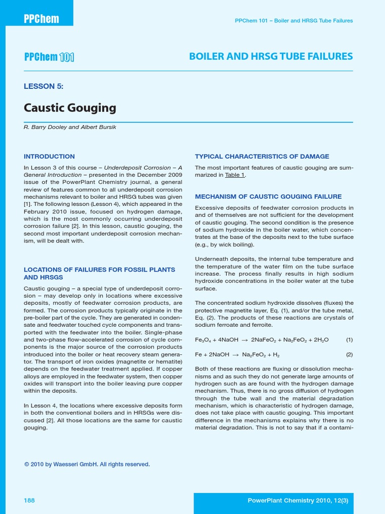 Caustic Gouging | PDF | Sodium Hydroxide | Corrosion