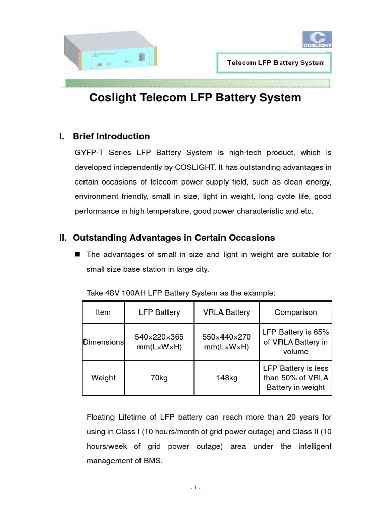 LFP Specification | PDF | Battery (Electricity) | Energy Technology