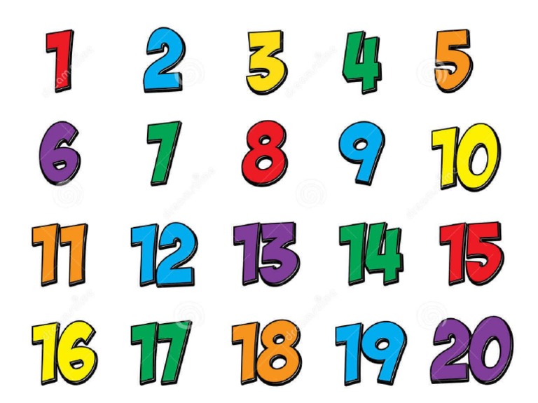 Numeros de 1 a 20 Dibujos