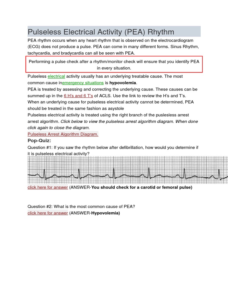 Pulseless Electrical Activity | PDF | Self-Improvement