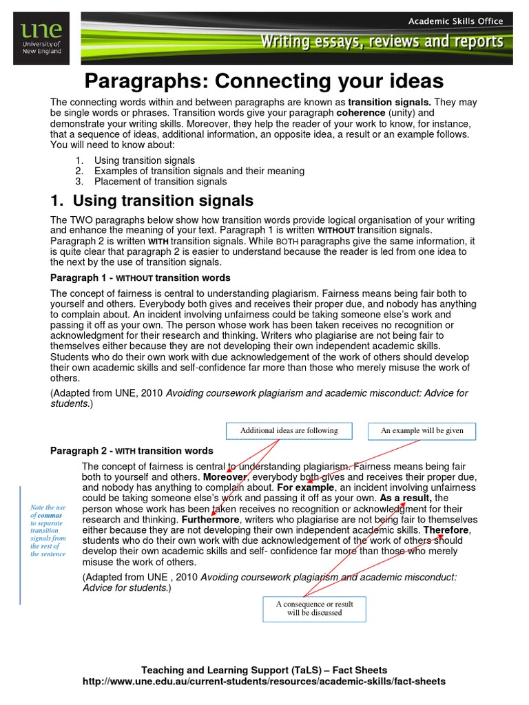 Connecting Ideas: Using Transition Signals to Enhance Coherence and ...