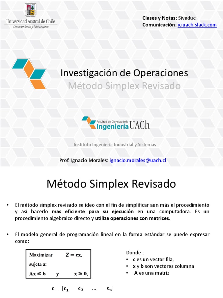 4. Método Simplex Revisado | Matriz (Matemáticas) | Ecuaciones