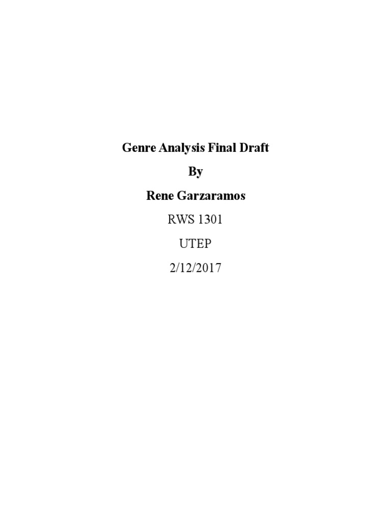 Genre Analysis Final Draft | PDF | Censorship | Genre