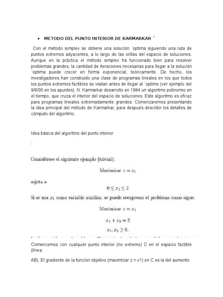 Metodo Del Punto Interior de Karmarkar | PDF | Algoritmos | Esfera